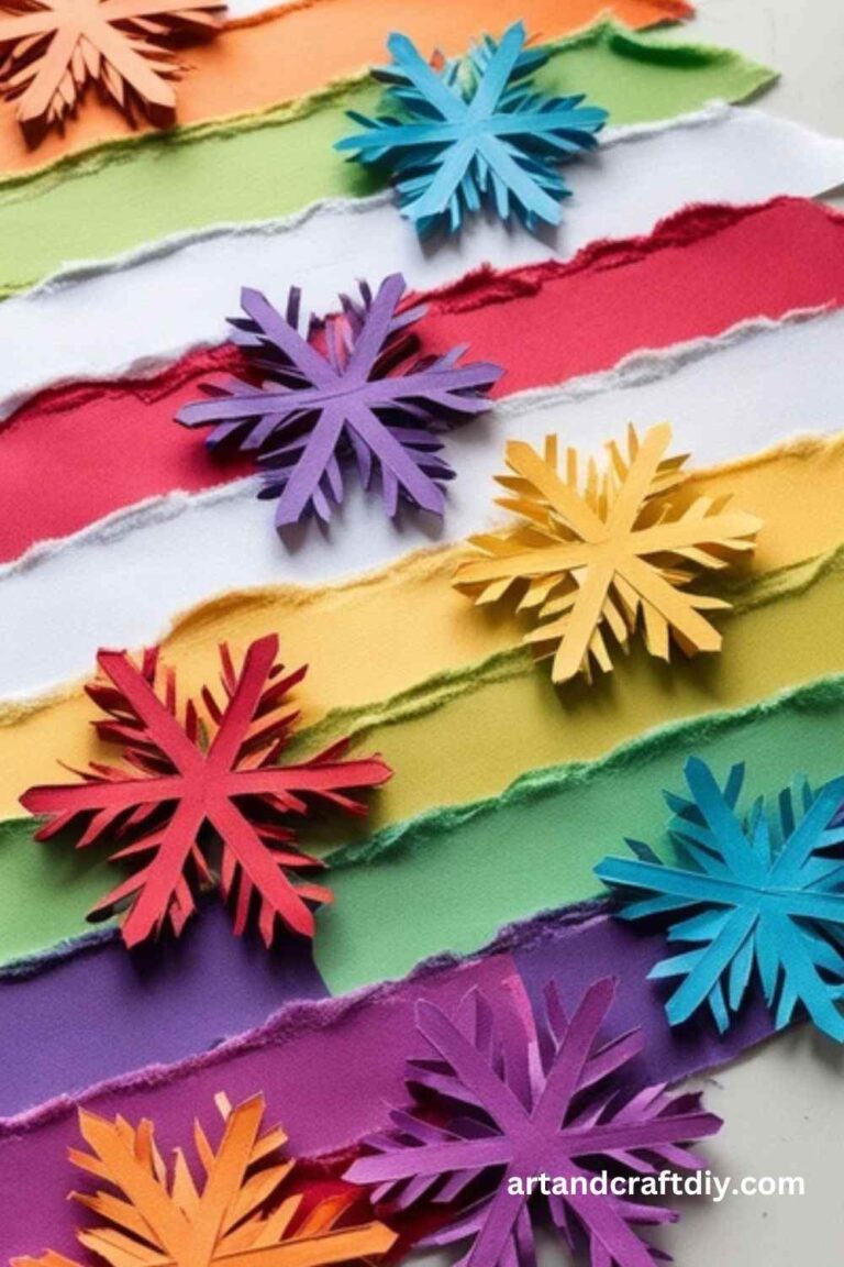 89+ Quick Torn Paper Snowflake Craft - DIY Art and Crafts Ideas