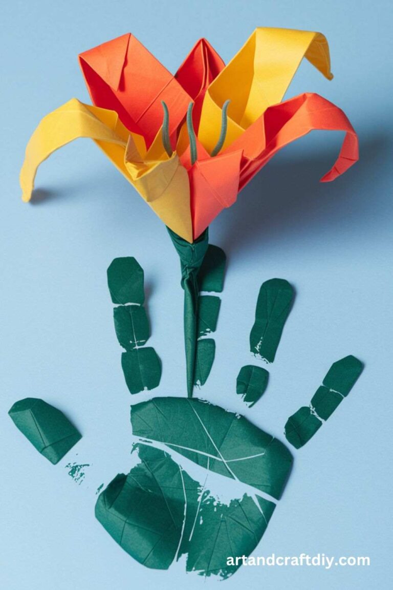15 Fun & Meaningful Handprint Paper Lilies - DIY Art and Crafts Ideas