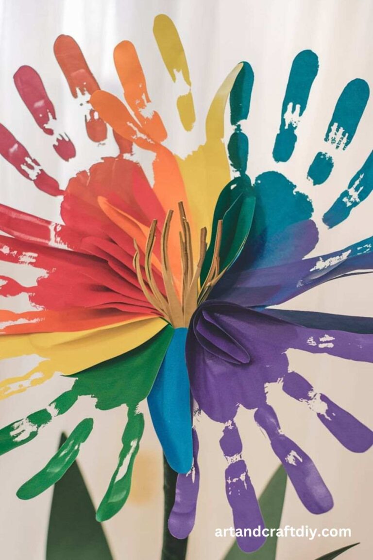 15 Fun & Meaningful Handprint Paper Lilies - DIY Art and Crafts Ideas