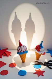 Fun and Festive 4th of July Ice Cream Craft for Kids - DIY Art and ...